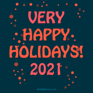 Holiday Card 2021, Free Printable – Dark Blue Card – MatildaStory.com